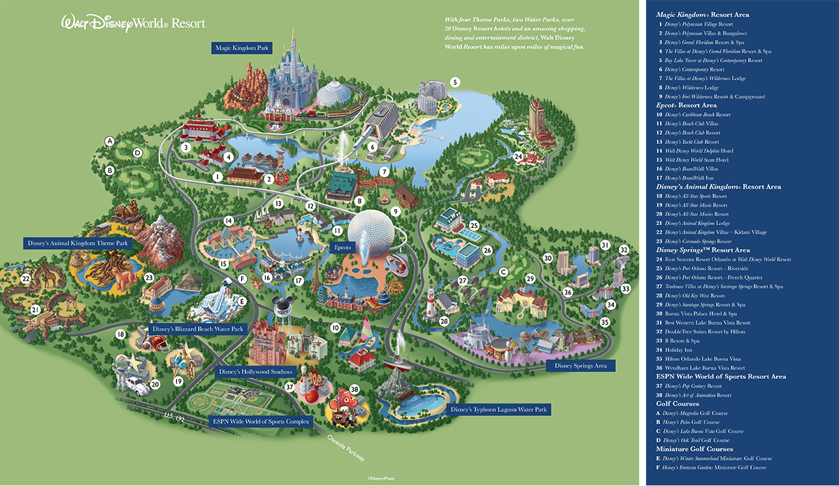 Mapa do Walt Disney World Resort em Orlando - 2025 - Grupo Dicas De Viagem